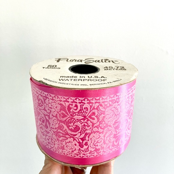 Vintage | Office | Vintage 6s Mod Floral Florasatin Ribbon Spool | Poshmark